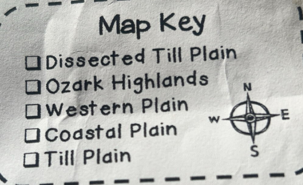 Solved: Map Key Dissected Till Plain Ozark Highlands N Western Plain w ...