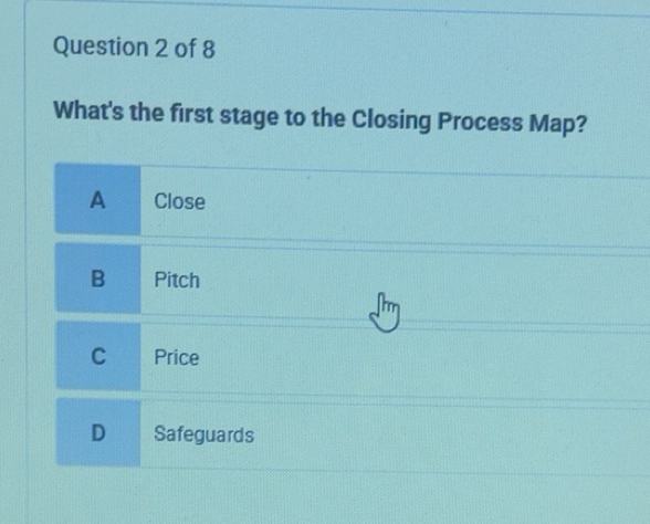 Solved: What's the first stage to the Closing Process Map? A Close B ...