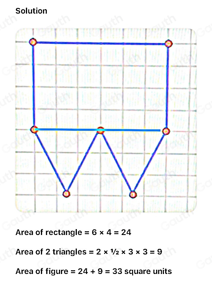Solved: What is the area of the polygon? 37 square units 42 square ...
