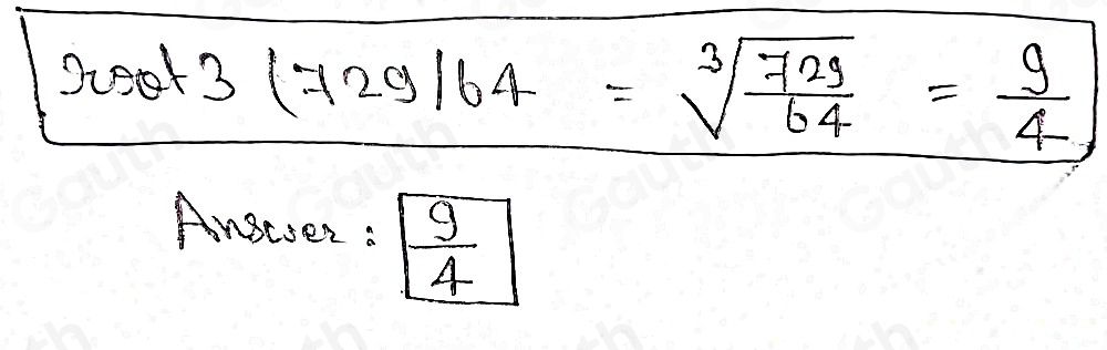 Solved: Choose the correctly simplified expression. ` root3 (729/64 ...