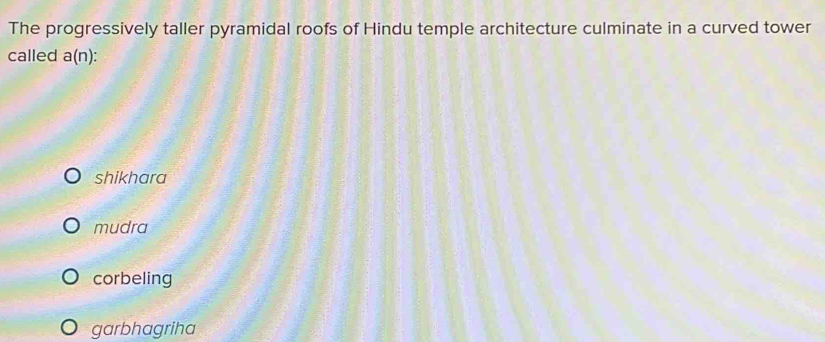 Solved: The progressively taller pyramidal roofs of Hindu temple ...