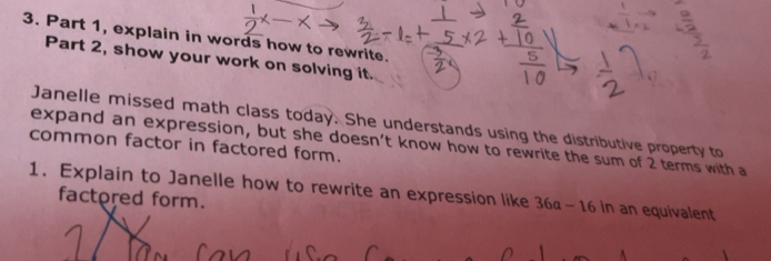 Solved: Part 1, explain in words how to rewrite. Part 2, show your work ...