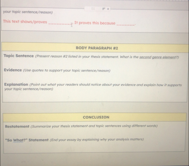 Solved: your topic sentence/reason) This text shows/proves _It proves ...