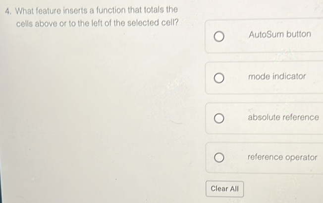 Solved: What feature inserts a function that totals the cells above or ...