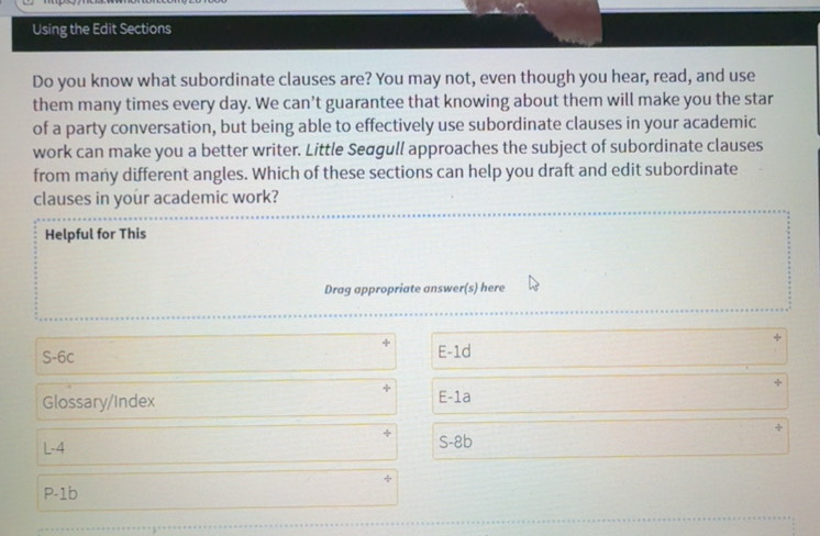 Solved: Using the Edit Sections Do you know what subordinate clauses ...