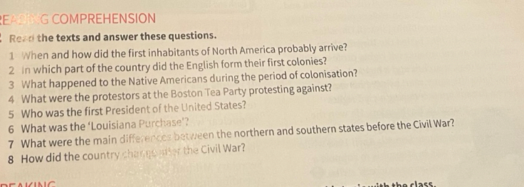 Risolto:READING COMPREHENSION Read the texts and answer these questions ...