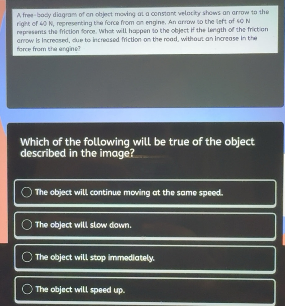 Solved: A free-body diagram of an object moving at a constant velocity ...