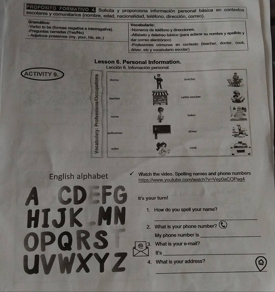 Resuelto:PROPOSITO FORMATIVO 4. Solicita y proporciona información ...