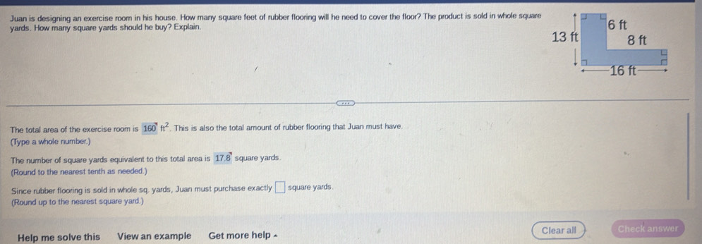 Solved: Juan is designing an exercise room in his house. How many ...
