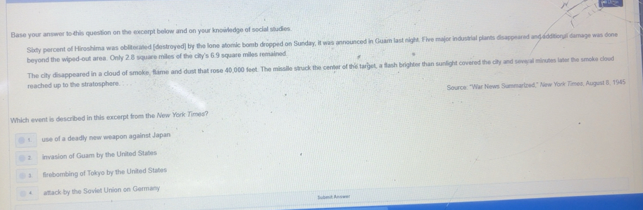 Solved: Base your answer to this question on the excerpt below and on ...