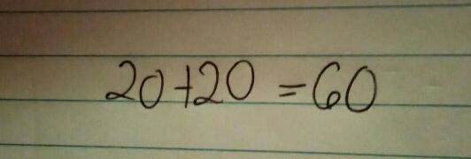 Solved: 20+20=60 [Math]