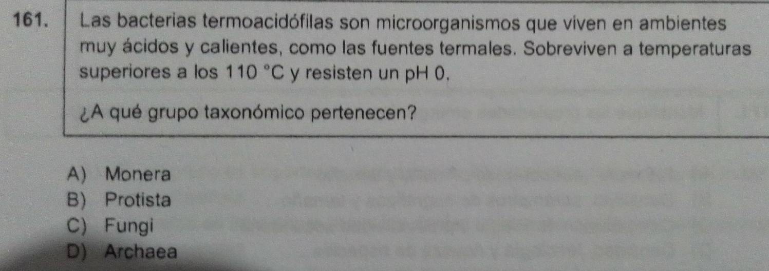 Resuelto:Las bacterias termoacidófilas son microorganismos que viven en ...