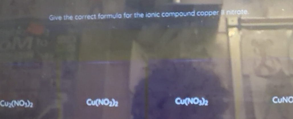 Gelöst:Give the correct formula for the ionic compound copper II ...