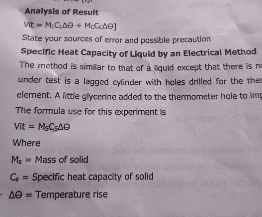 Solved: Analysis of Result VIt=M_LC_L θ +M_CC_C θ ] State your sources ...