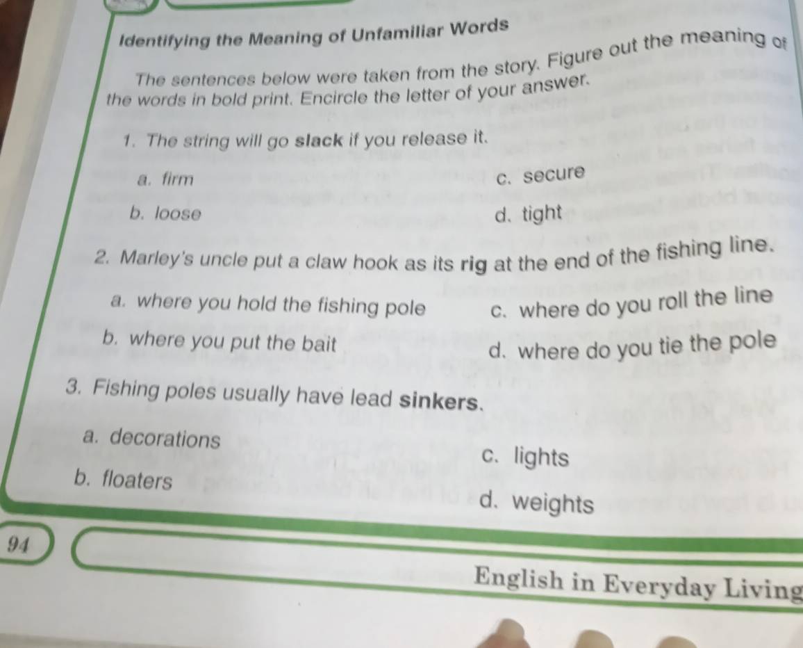 Solved: Identifying the Meaning of Unfamiliar Words The sentences below ...