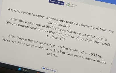 Solved: dacbeort cadle: S d Calc uistdn ah wed A space centre launches ...