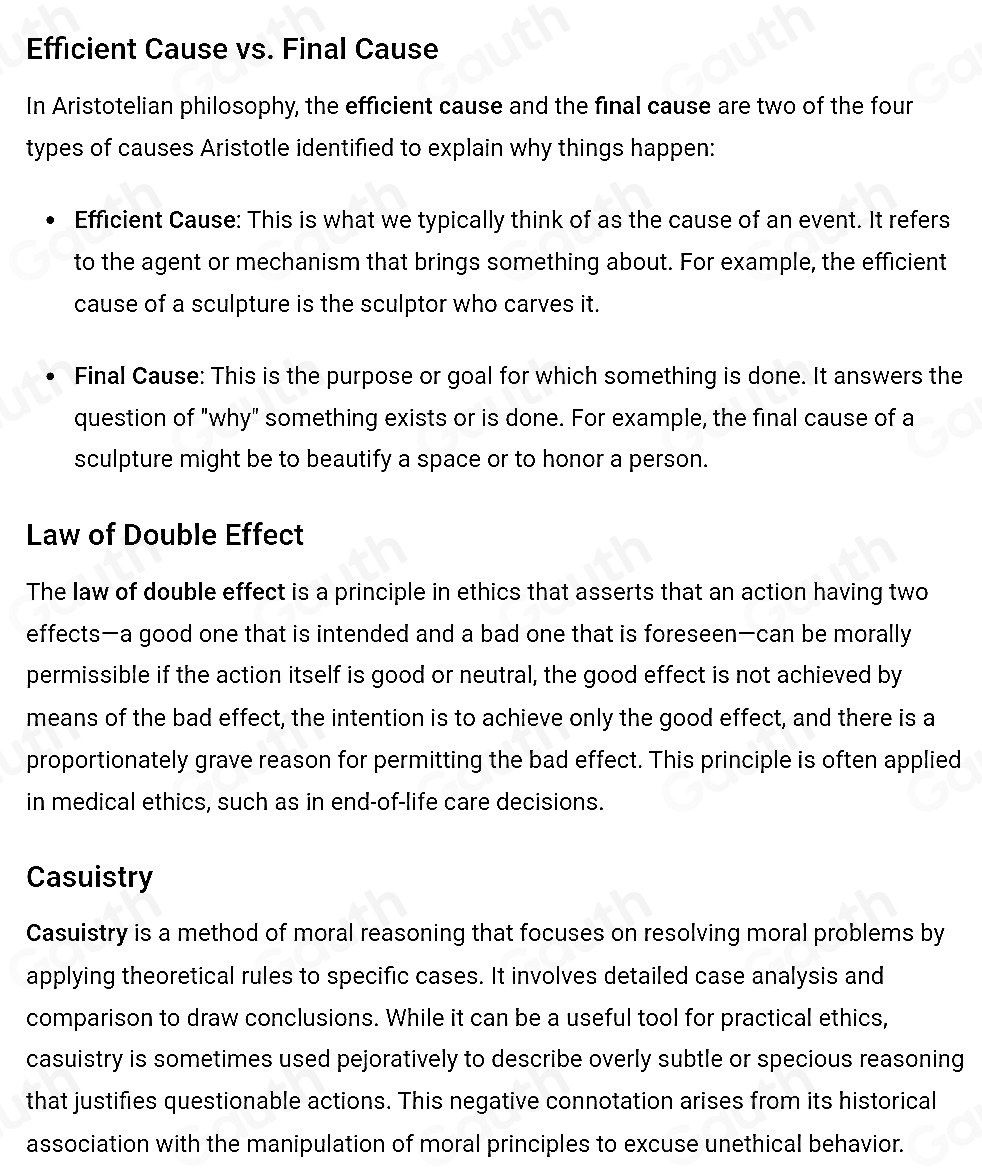 Solved: Can you explain...? The difference between an ‘efficient cause ...