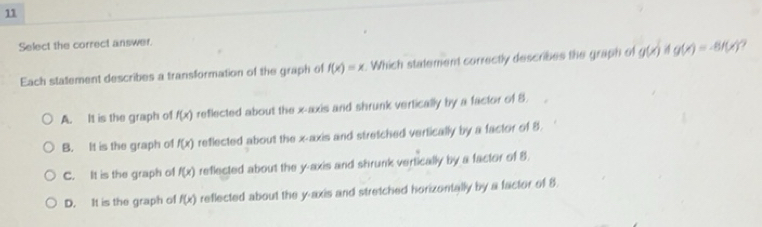 Solved: Select the correct answer. Each statement describes a ...