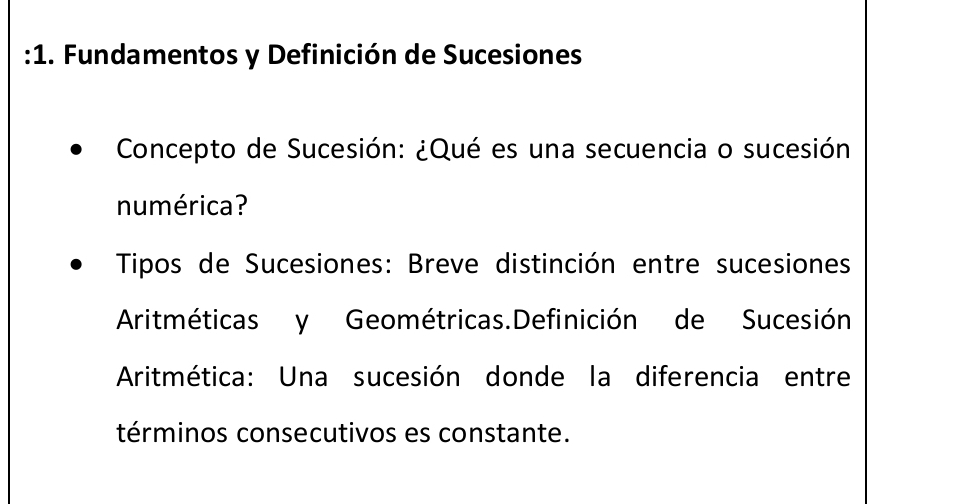 Resuelto:Fundamentos y Definición de Sucesiones Concepto de Sucesión ...