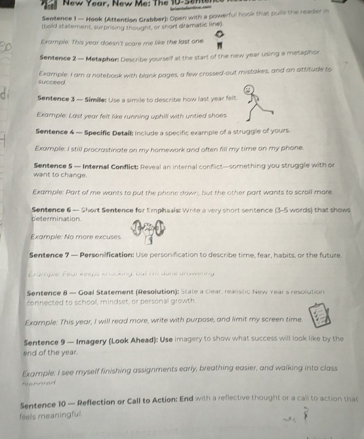 Solved: New Year, New Me: The 10 -Semen m e Sentence 1 — Hook ...