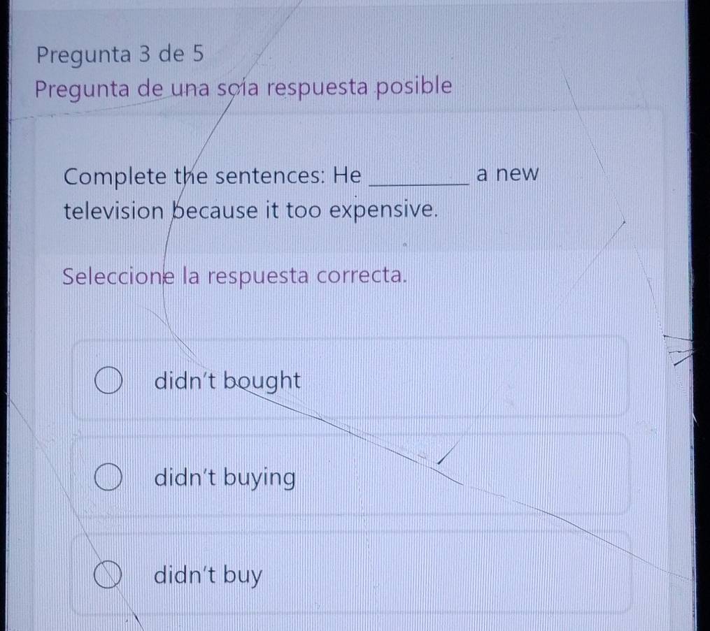 Resuelto:Pregunta 3 de 5 Pregunta de una scía respuesta posible ...