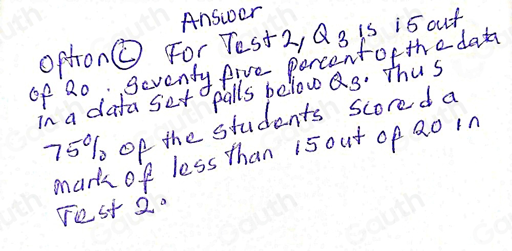 Solved: The following box-and-whiskers diagram show the student test ...