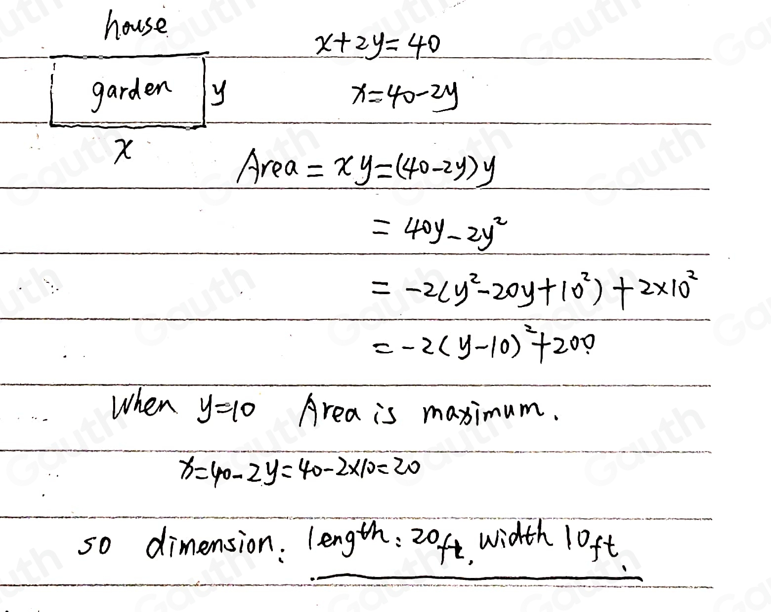 Solved: You want to plant a rectangular garden along one side of a ...