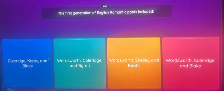 Solved: The first generation of English Romantic poets included ...