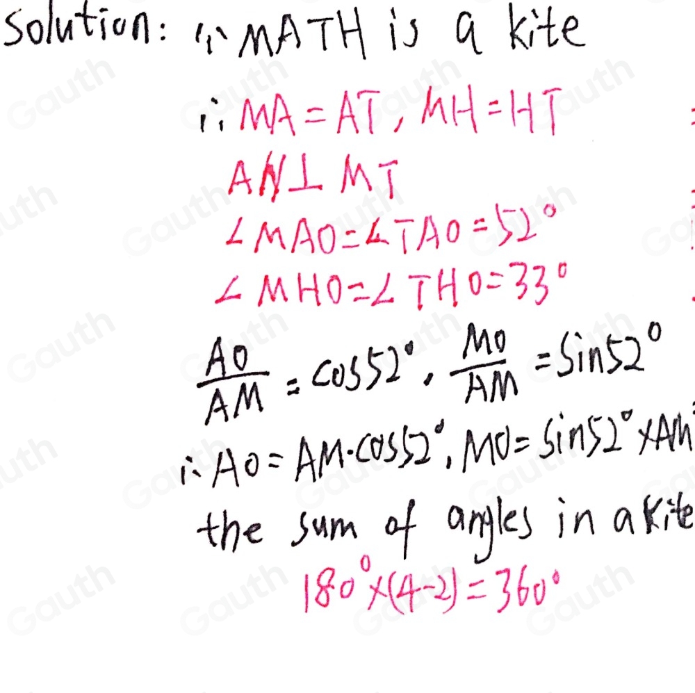 Solved: LEARNING TASK 2 Find-the indicated measure if MATH is a kite 1 ...
