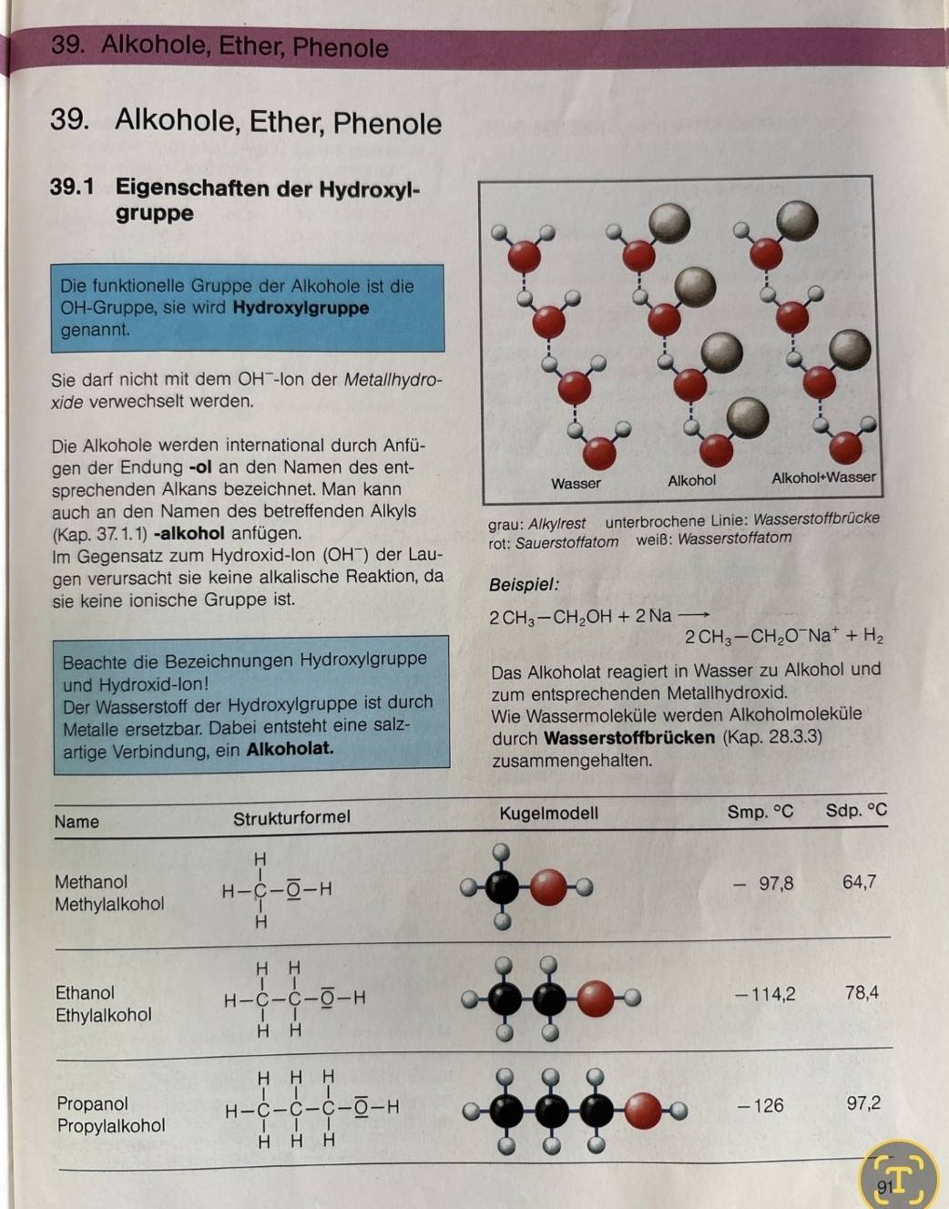 Gelöst:Alkohole, Ether, Phenole 39. Alkohole, Ether, Phenole 39.1 ...