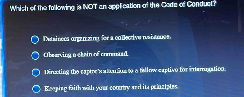 Solved: Which of the following is NOT an application of the Code of ...