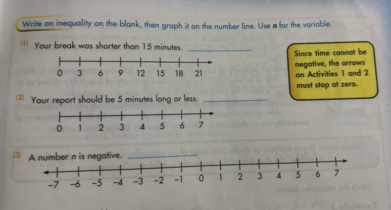 Resuelto:Write an inequality on the blank, then graph it on the number ...