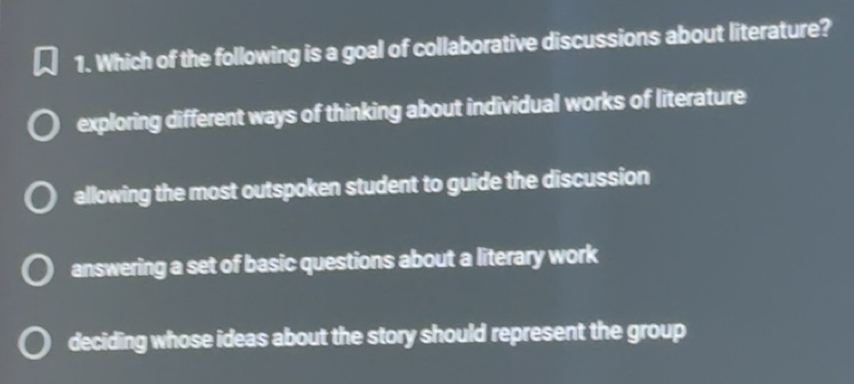 Solved: Which of the following is a goal of collaborative discussions ...