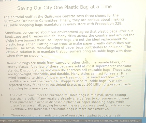 Solved: Saving Our City One Plastic Bag at a Time The editorial staff ...