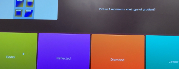 Gelöst:Picture A represents what type of gradient? Radial Reflected ...