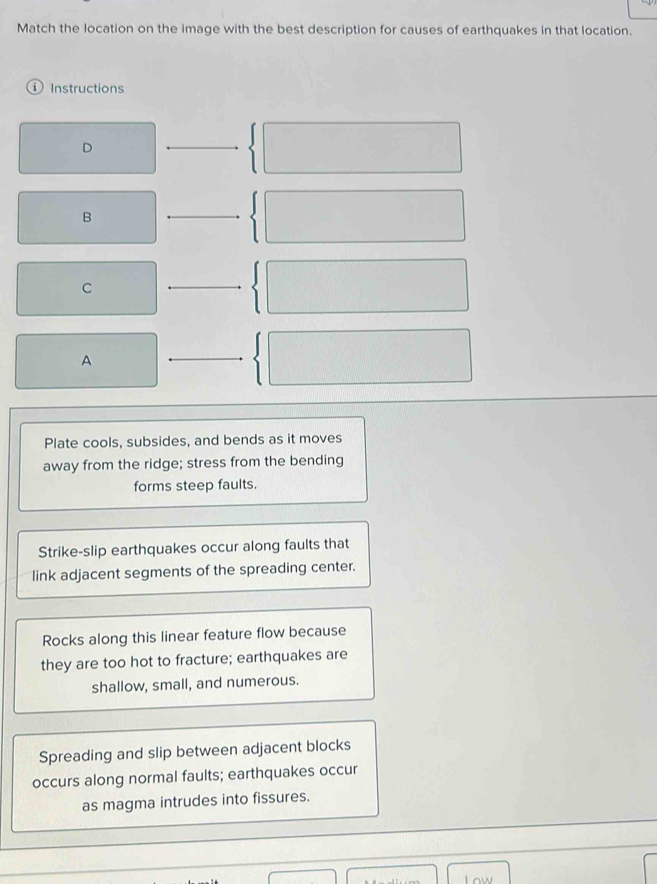 Solved: Match the location on the image with the best description for ...