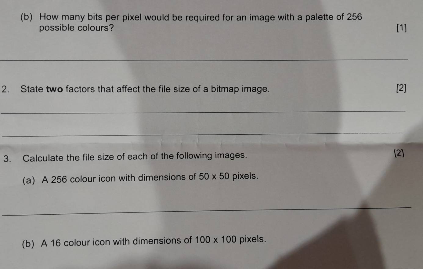 Solved: How many bits per pixel would be required for an image with a ...