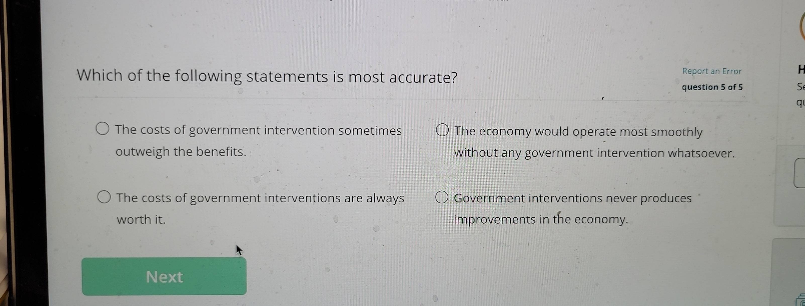 Solved: Which of the following statements is most accurate? Report an ...