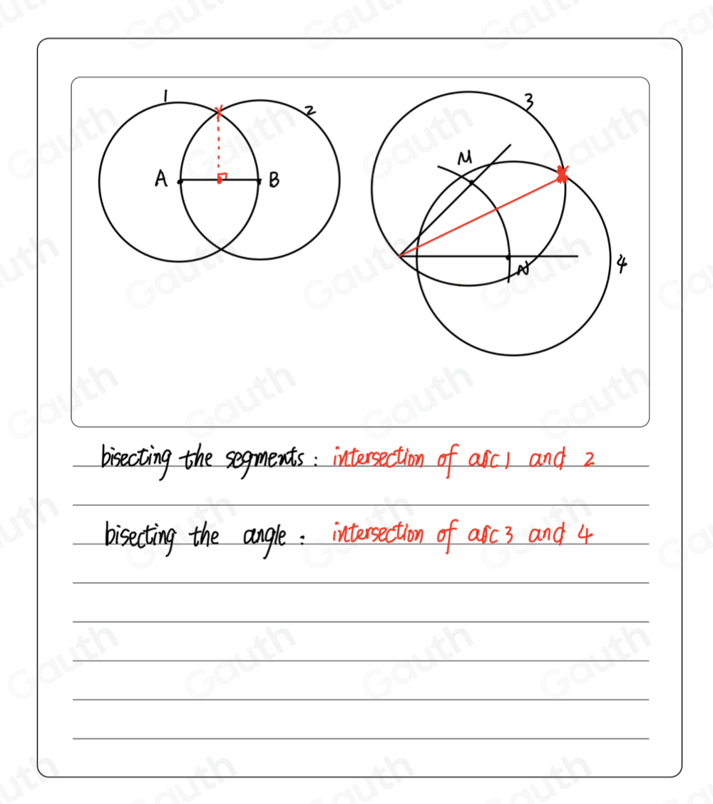 Solved: When bisecting segments and angles, which step is the same? Draw a ray with one endpoint ...