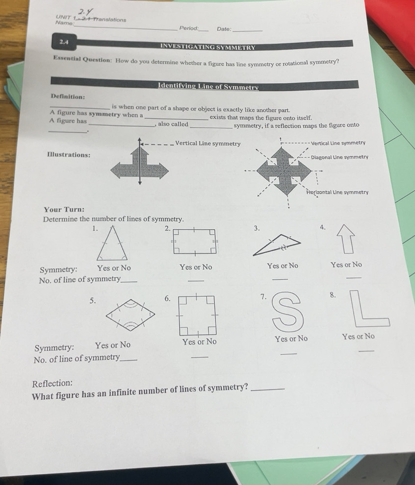 Solved: Name - 2.1 Translations Period:_ Date:_ 2.4 INVESTIGATING ...