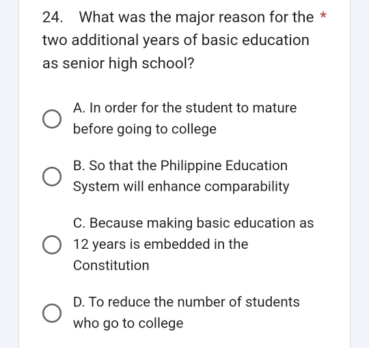 Solved: What was the major reason for the * two additional years of ...