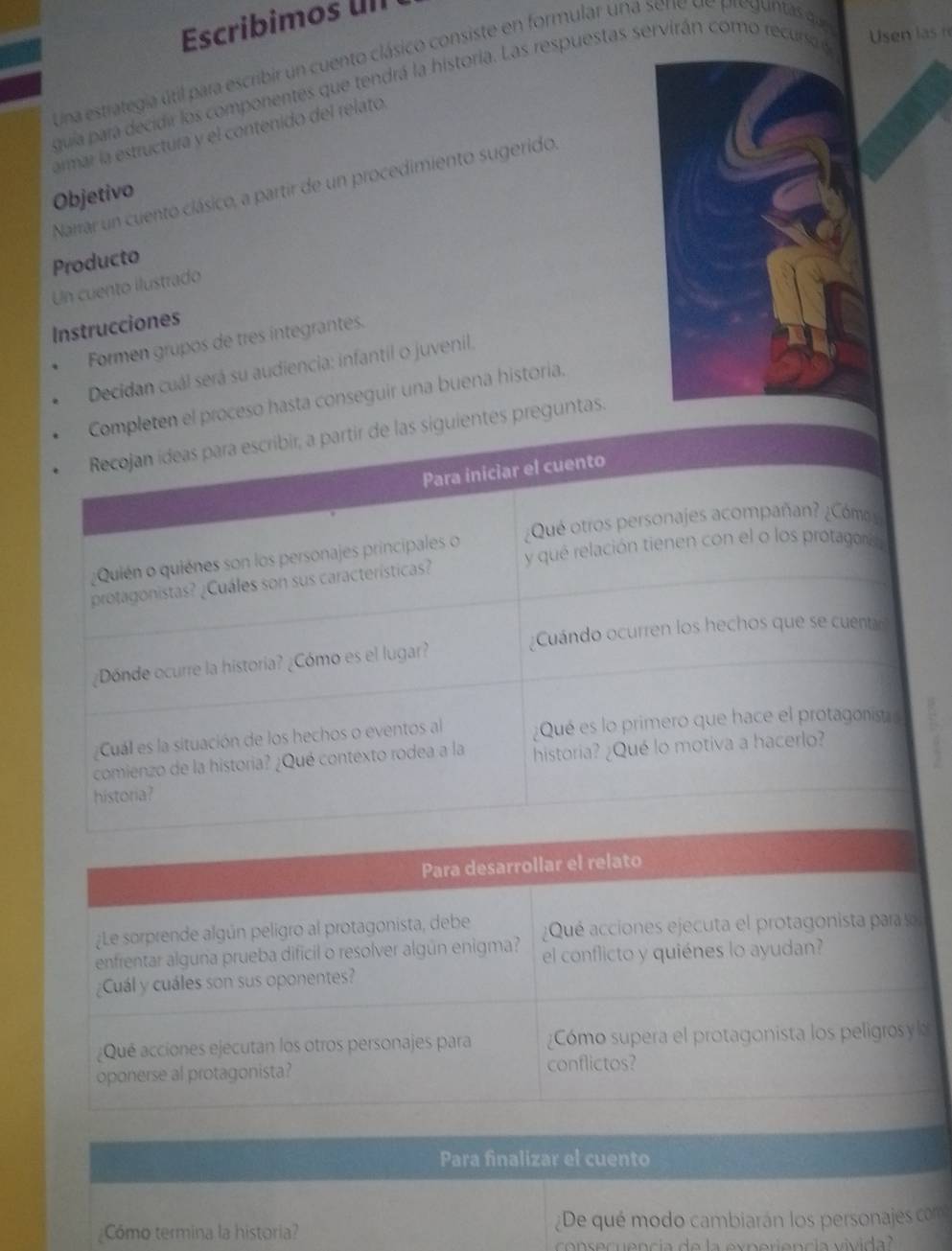 Resuelto:Escribimos UII Una estrategia útil para escribir un cuento ...