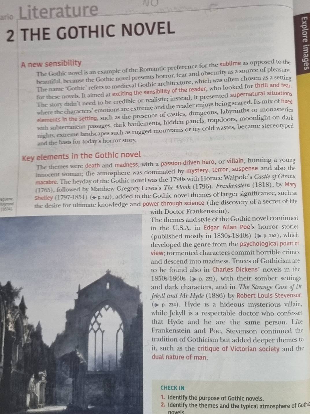 Risolto:ario Literature 2 THE GOTHIC NOVEL A new sensibility The Gothic ...