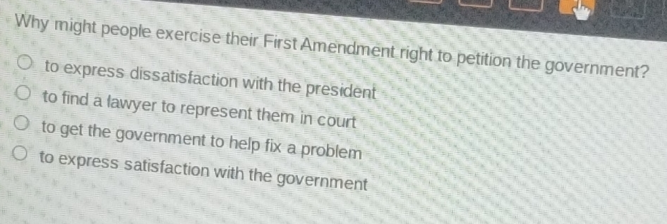 Solved: Why might people exercise their First Amendment right to ...