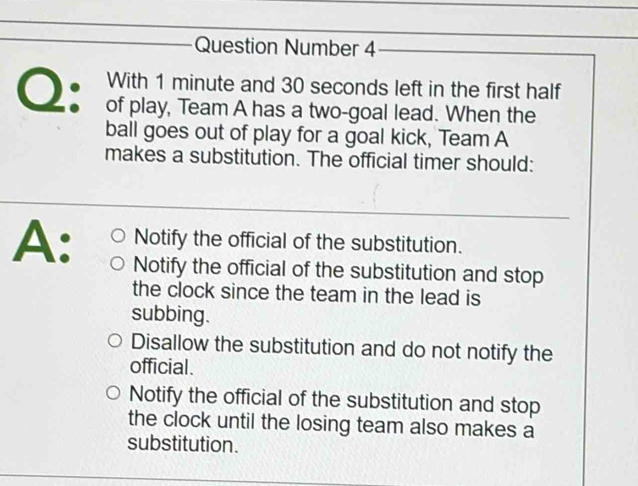 Solved: Question Number 4 With 1 minute and 30 seconds left in the ...