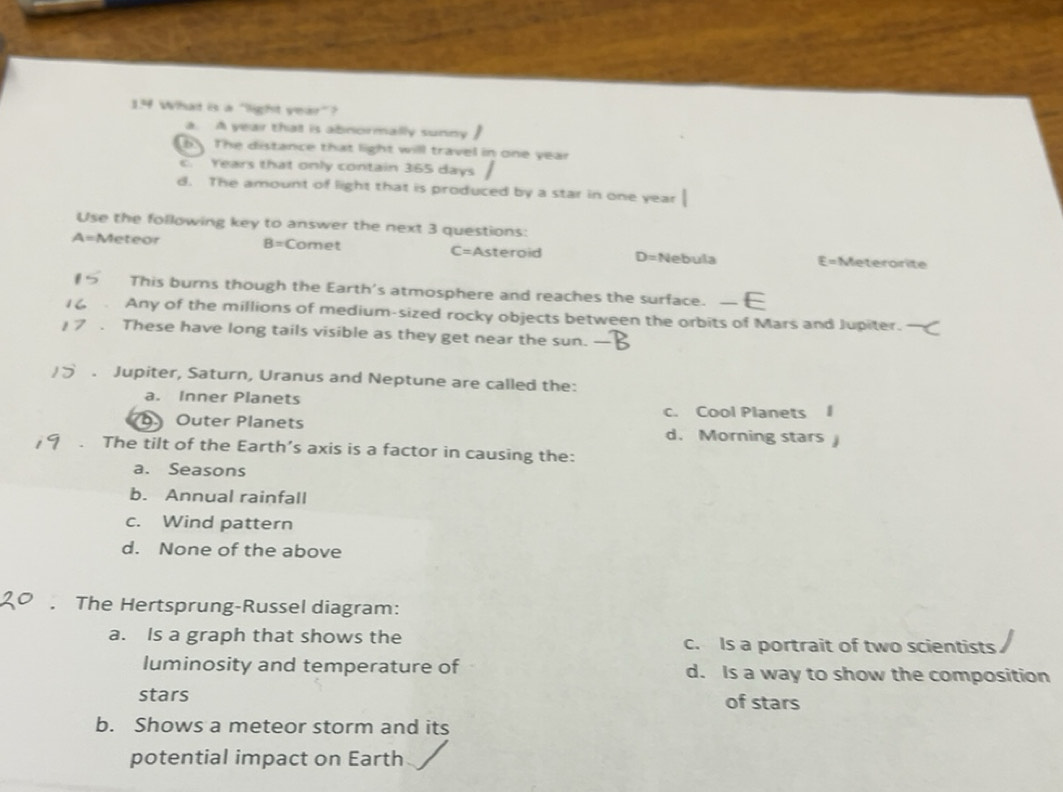 Solved: What is a "light year”? a. A year that is abnormally sunny The ...