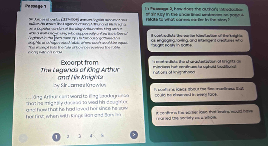 Solved: Passage 1 In Passage 2, how does the author's introduction of ...