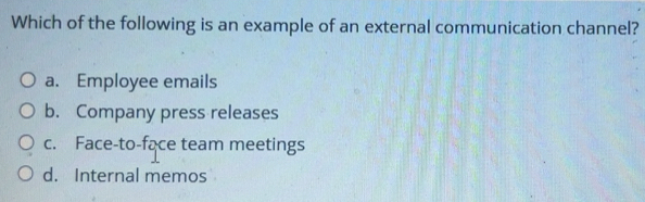 Solved: Which of the following is an example of an external ...
