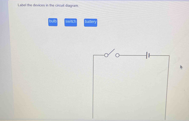 Solved: Label the devices in the circuit diagram. bulb switch battery ...