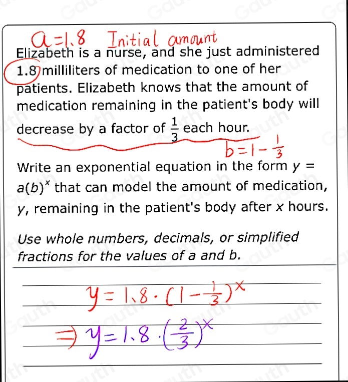 Solved: Elizabeth is a nurse, and she just administered 1.8 milliliters ...